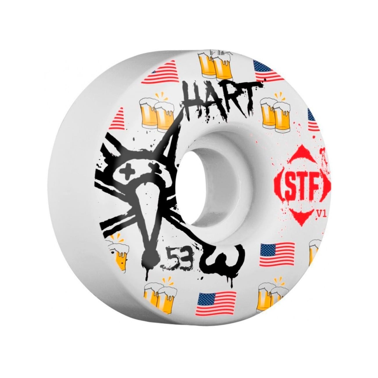 Bones STF Skateboard Wheels 53mm V1 (Hart Cheers) - Consortium.
