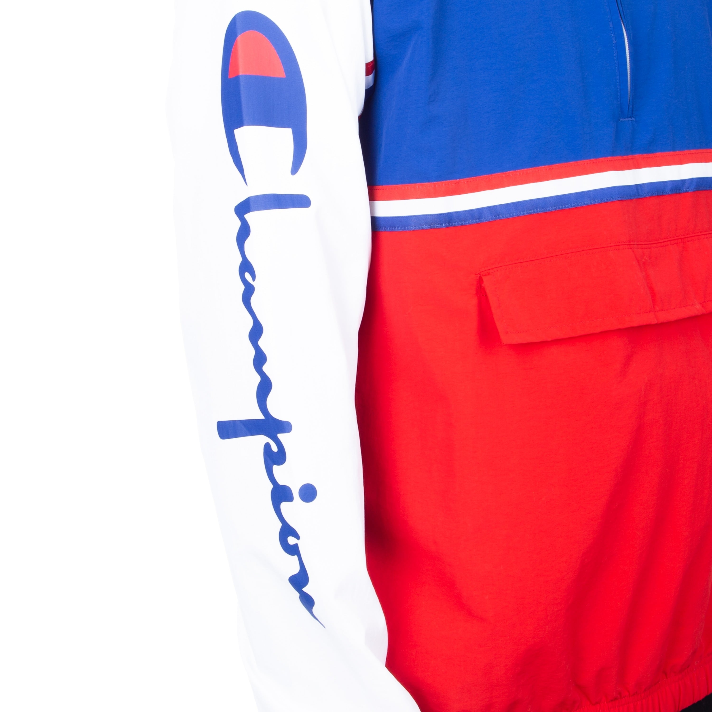 Champion Reverse Weave Half-Zip Pullover Striped Track Jacket (Red ...