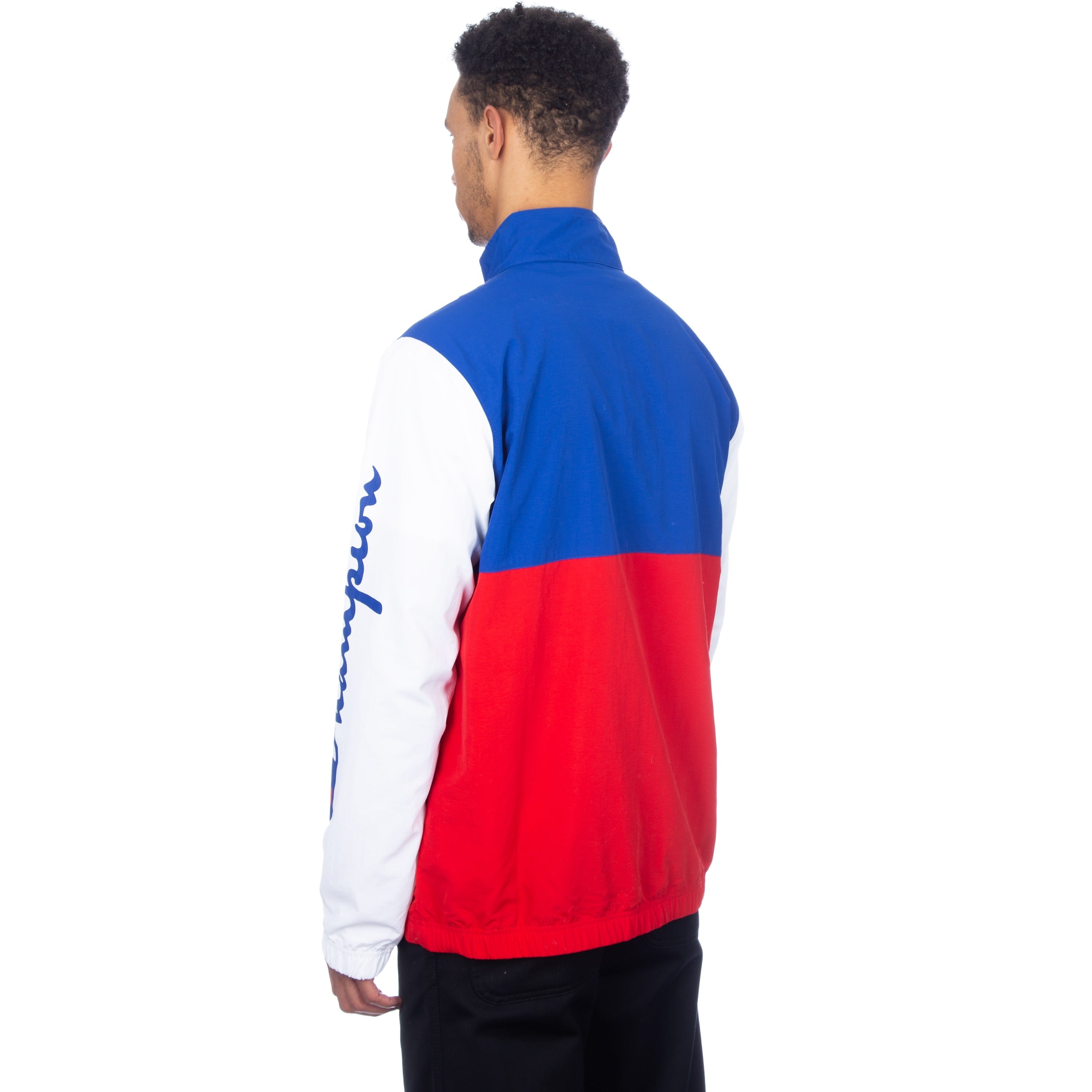Champion Reverse Weave Half-Zip Pullover Striped Track Jacket (Red ...