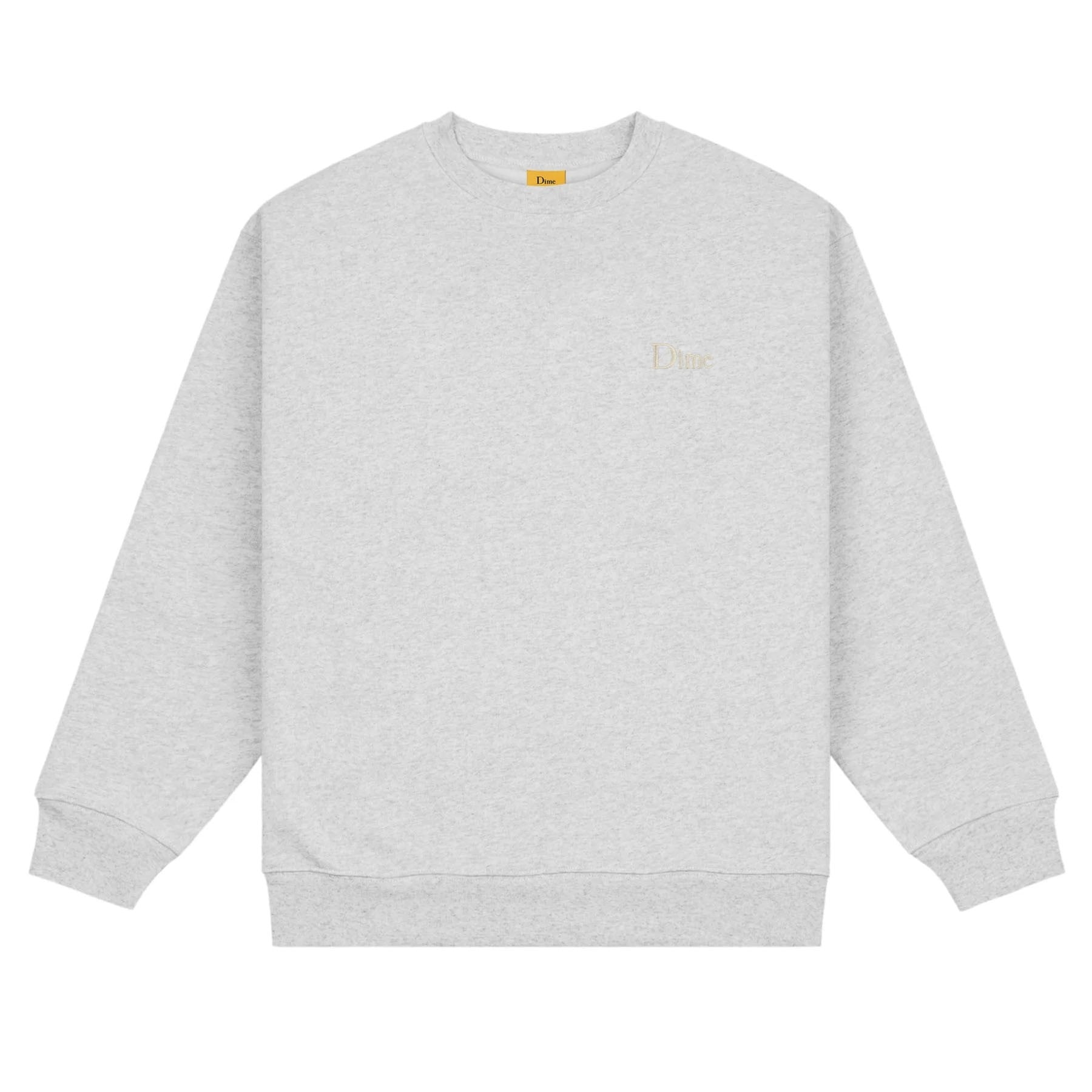 Dime Classic Small Logo Embroidered Crew Neck Sweatshirt (Heather Grey) - DIME23D2F17GRY ...