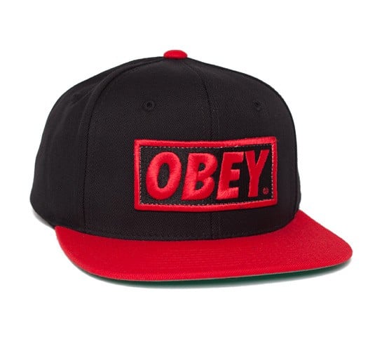 Obey Original Snapback Cap (Black/Red) - Consortium.