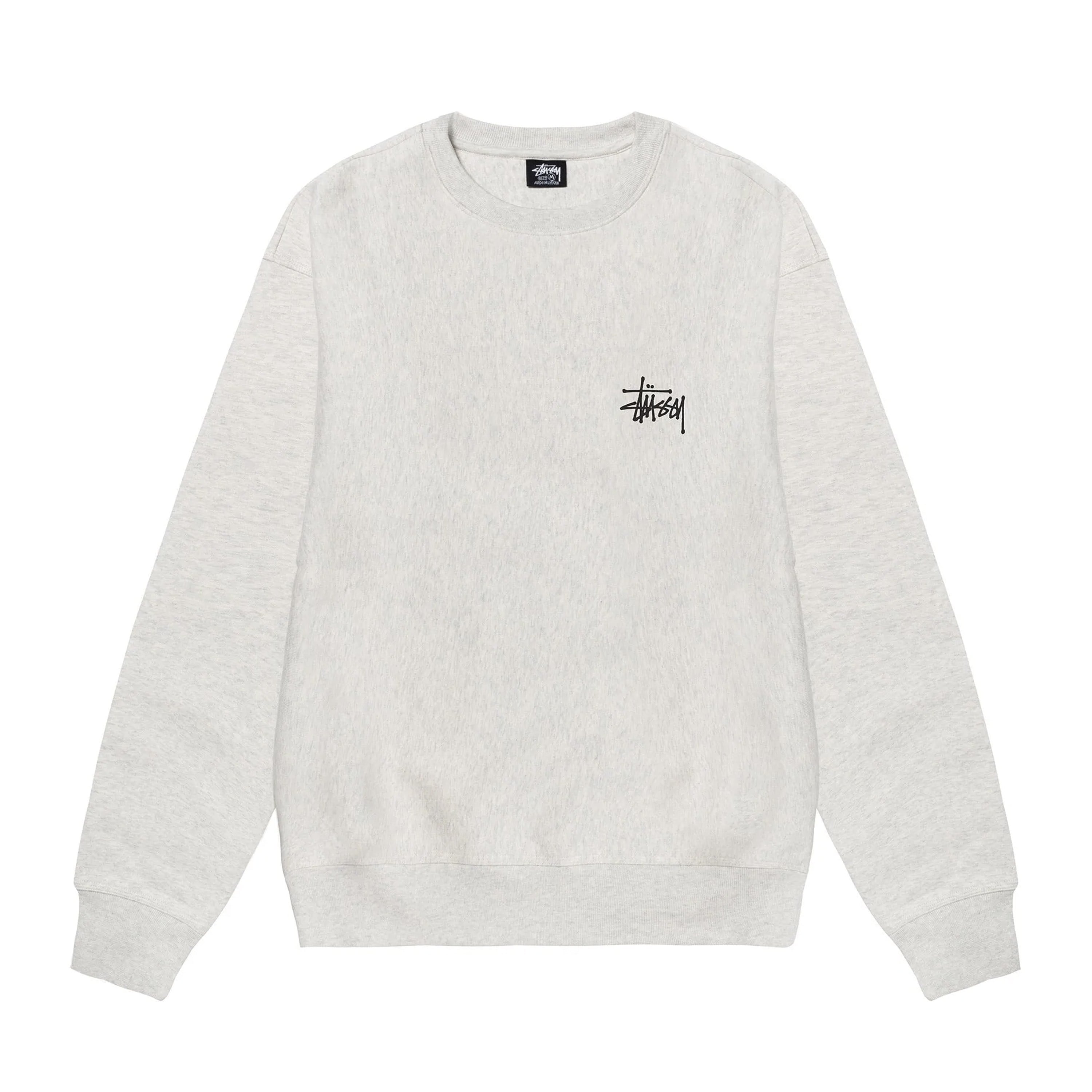Stussy Basic Crew Neck Sweatshirt (Ash Heather) - 1914762FA22-ASH ...